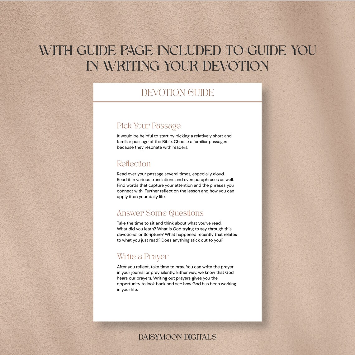 Printable Daily Devotional Template Prayer Journal Printable Daily ...
