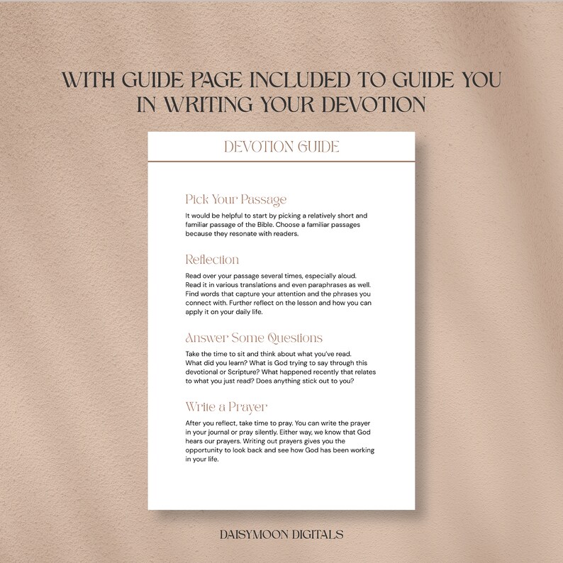 Printable Daily Devotional Template Prayer Journal Printable Daily ...