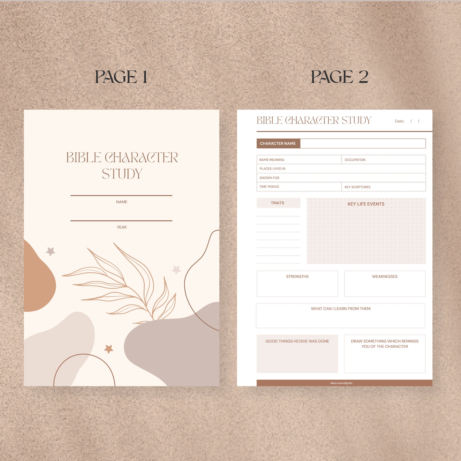 Printable Bible Character Study Template Bible Study Printable Template ...