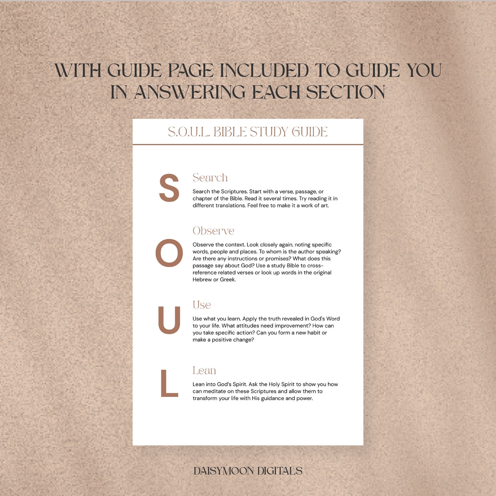 Printable SOUL Bible Study Template SOUL Method Bible Study Guide ...