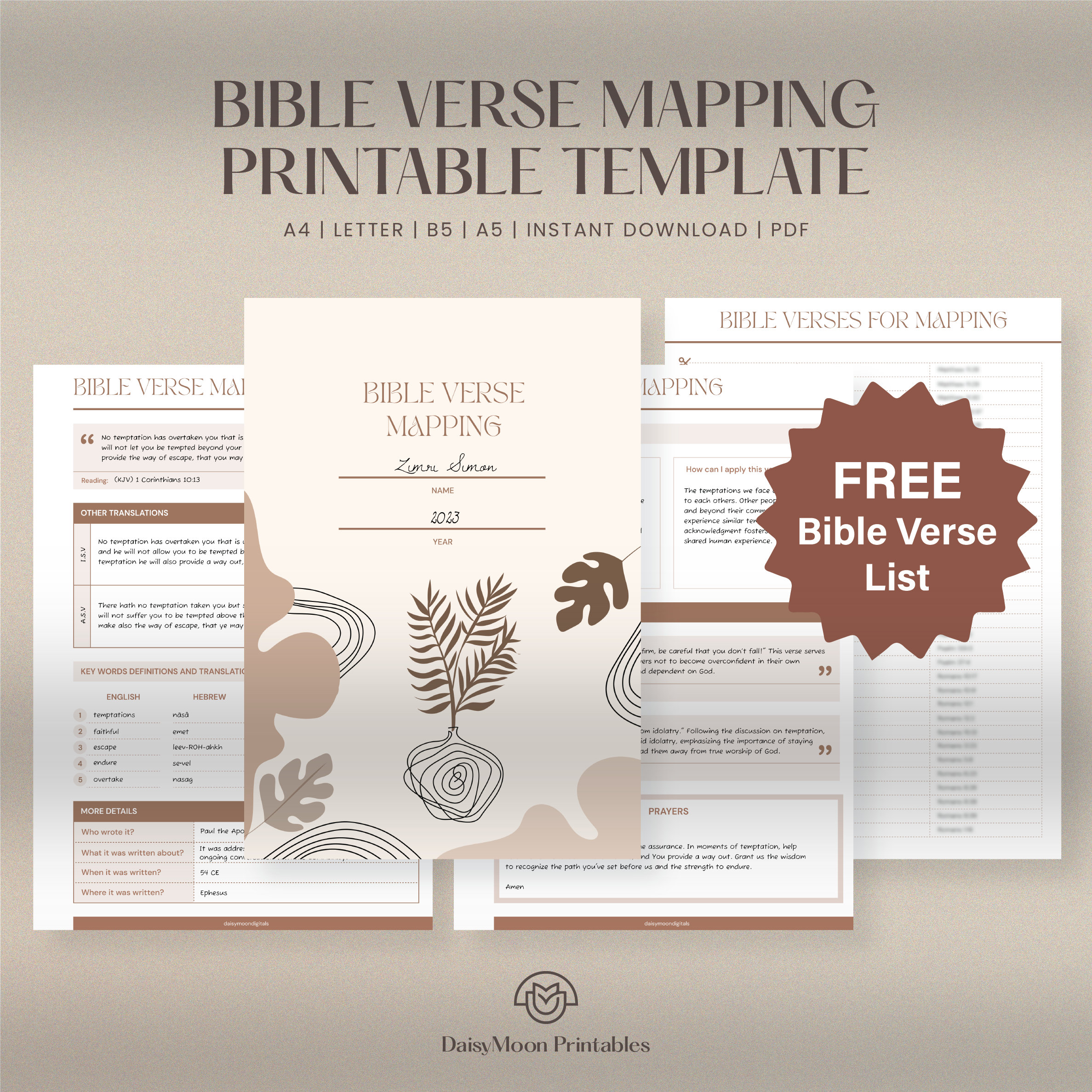 Printable Bible Verse Mapping Template Bible Study Printable - Etsy