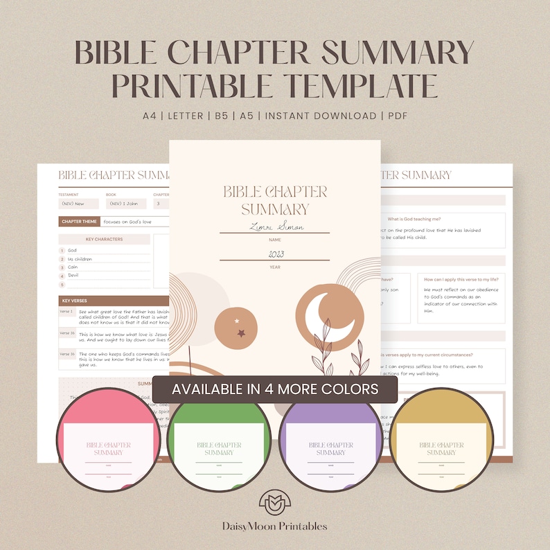 Printable Bible Chapter Summary Template Printable Bible Summary ...