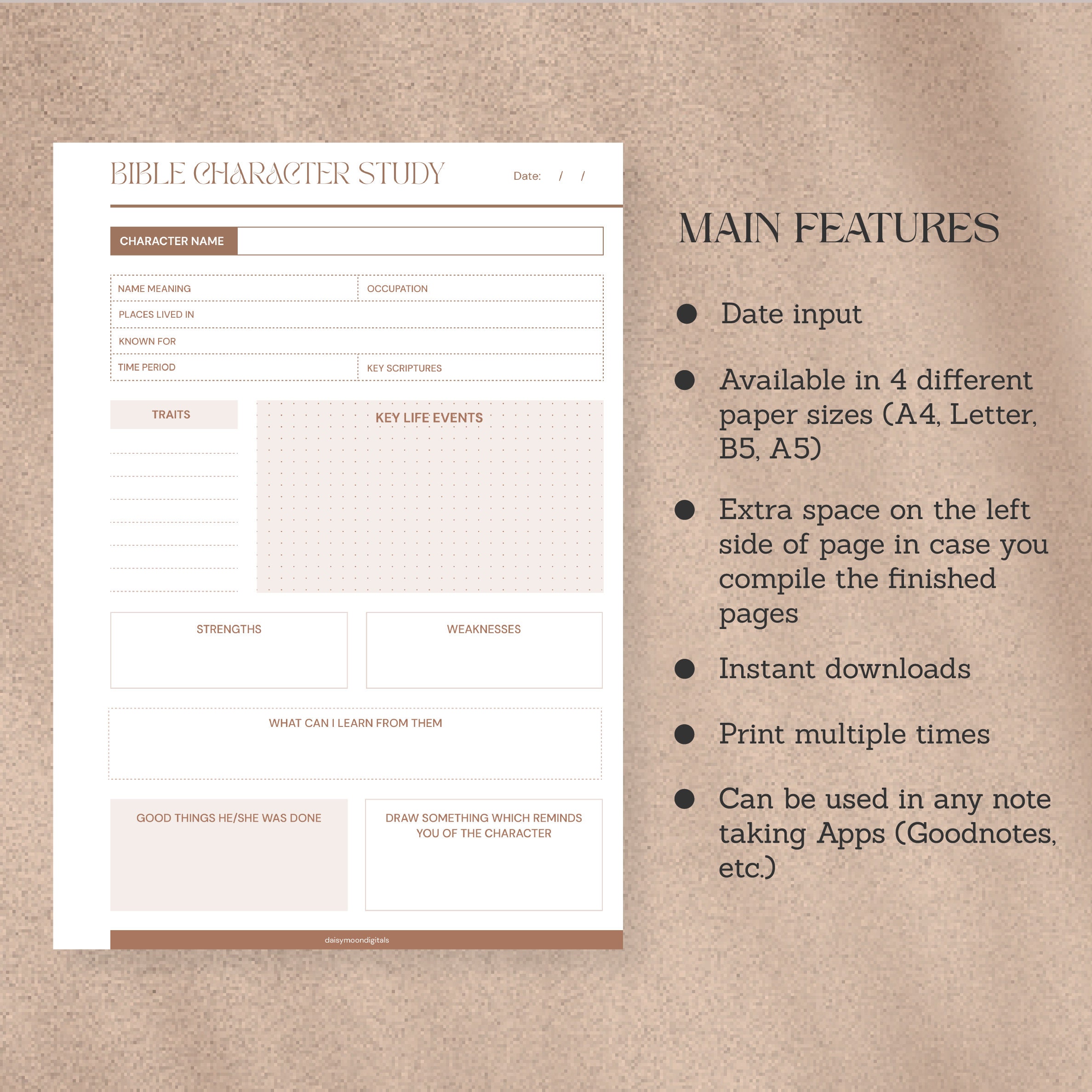 Printable Bible Character Study Template Bible Study Printable Template ... Printable Bible Character Study Template Bible Study Printable Template ...