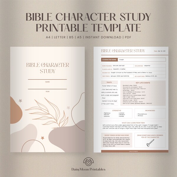 Character Study Template - Etsy