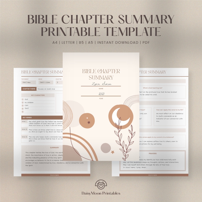 Printable Bible Chapter Summary Template Printable Bible Summary ...