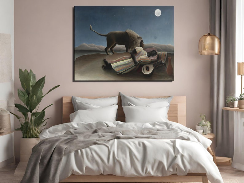 Henri Rousseau the Sleeping Gypsy Canvas/poster Famous Art - Etsy