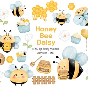 Cute Honey Bee Daisy Clipart, Honey PNG, Bee PNG, Daisy PNG, Cute ...