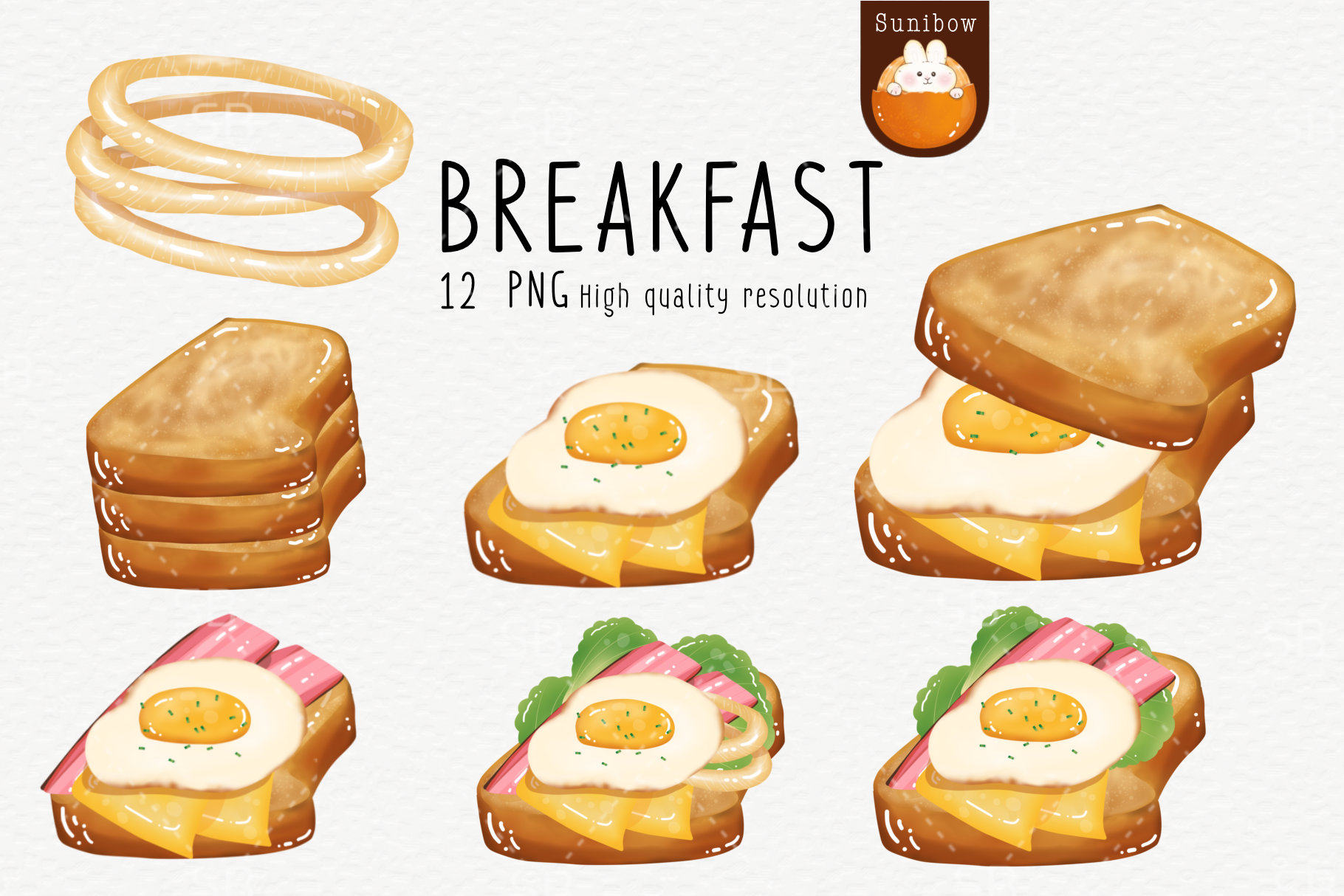 BREAKFAST: Cute Food Clipart. Cartoon, Instant Digital Download ...