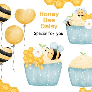 Cute Honey Bee Daisy Clipart, Honey PNG, Bee PNG, Daisy PNG, Cute ...