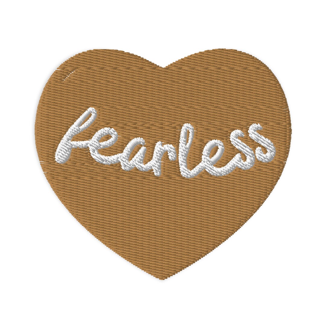 Fearless Embroidered Heart Patch - Etsy