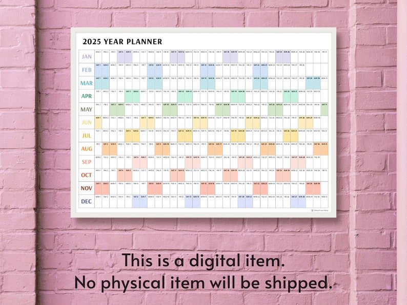Gigantische wandkalender 2025, wandplanner 2025, jaarplanner ...