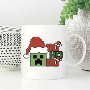 Minec Inspired Christmas PNG, Creeper Santa Block, Ho Ho Ho, Merry ...