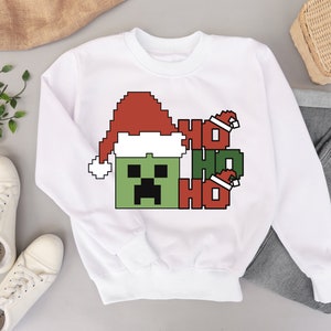 Minec Inspired Christmas PNG, Creeper Santa Block, Ho Ho Ho, Merry ...