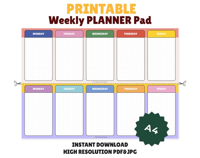Weekly Keyboard Planner Pad Desk Planner | Weekly Notepad | to Do List ...
