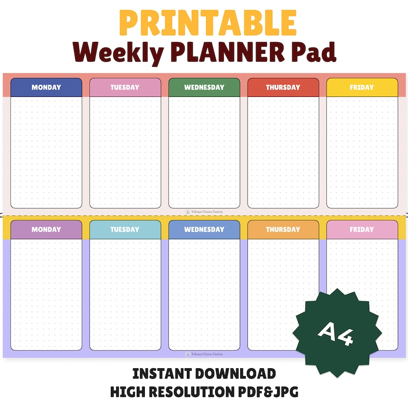 Weekly Planner Pad - Etsy