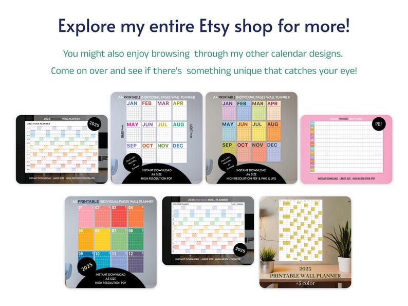 Giant 2025 Wall Calendar, 2025 Wall Planner, Annual Planner, Yearly ...