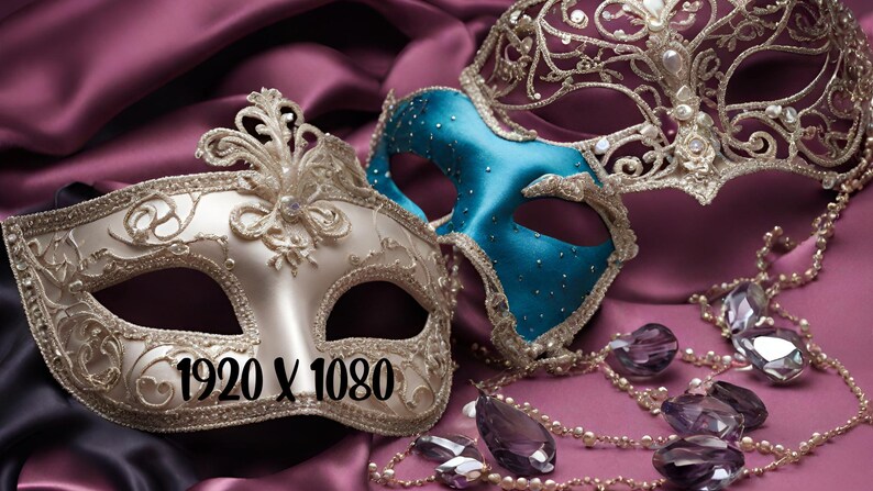 4 Masquerade Mask - Digital Wallpaper Collection - Etsy