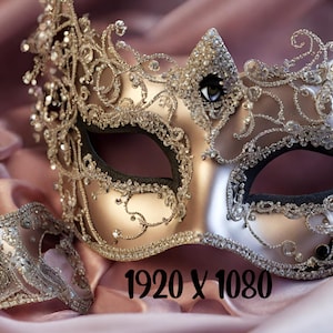 4 Masquerade Mask - Digital Wallpaper Collection - Etsy