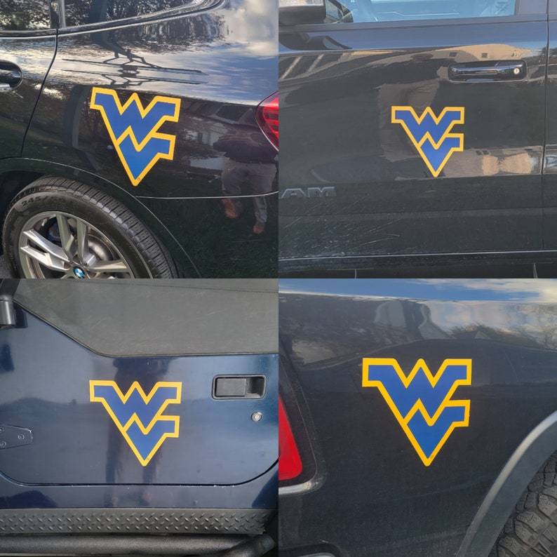 West Virginia Mountaineers WVU Flying WV 10" Car Magnet - Etsy