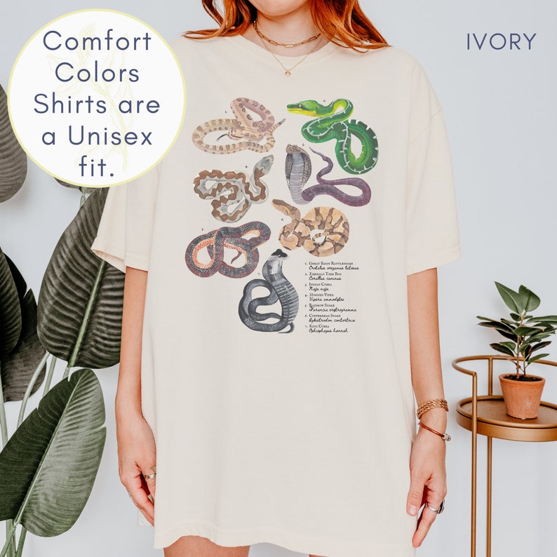 Types of Snake Shirt for Men Snake Lover Tee Reptile Shirt Snake ...