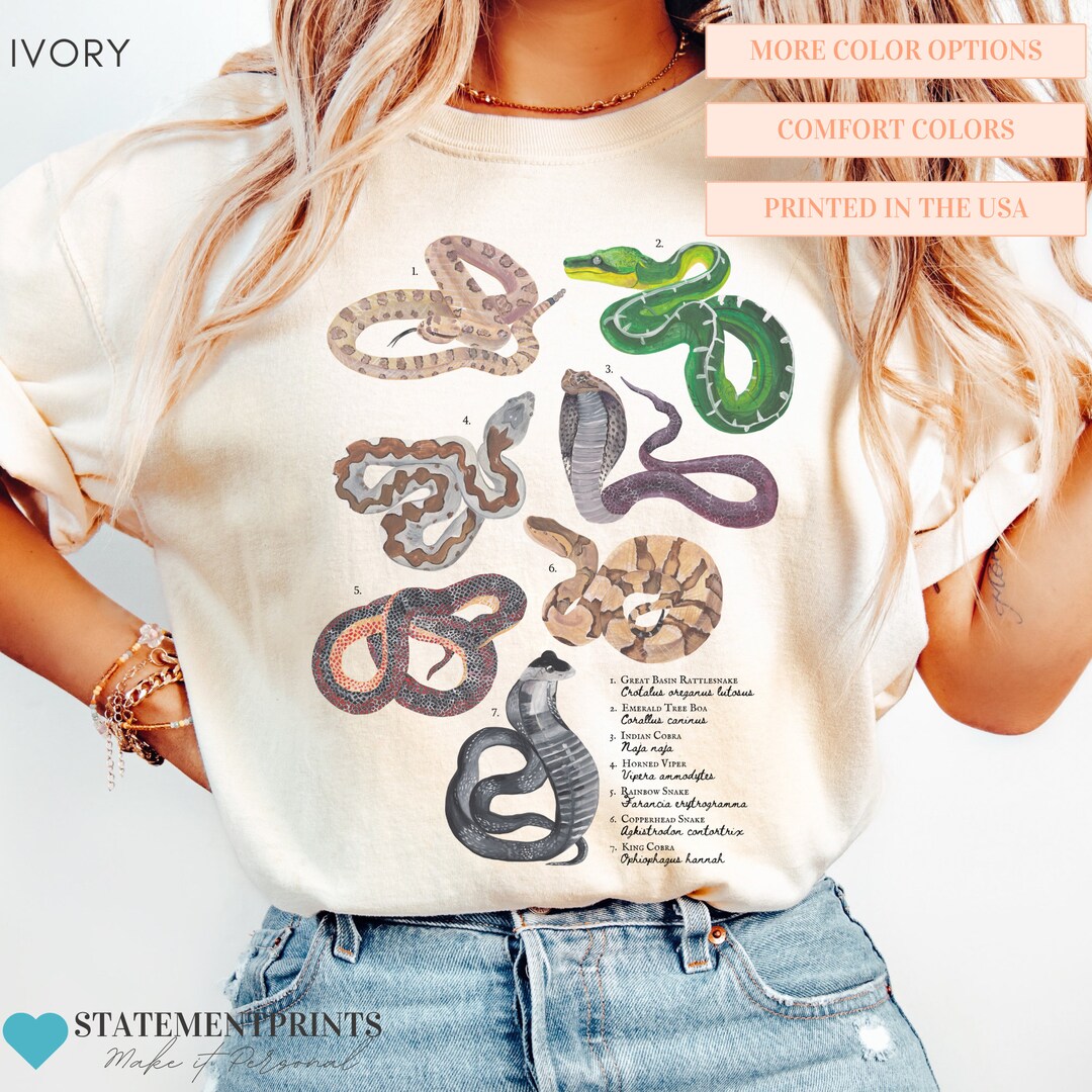 Snakes Shirt, Naturecore, Reptile Shirt, Snakes Crewneck, Snake Lover ...