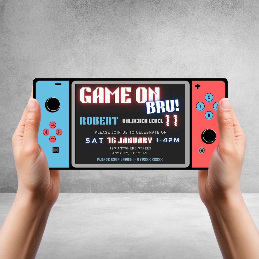 Video Game Birthday Invitation Template, Printable Video Game ...