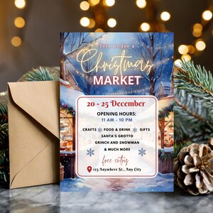 Editable Christmas Market Template, Festive Christmas Market Flyer ...