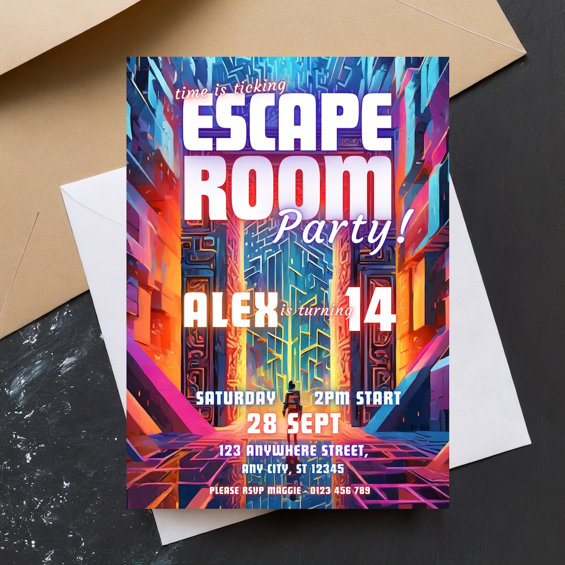 Escape Room Invitation, Editable Boy Escape Room Birthday Party ...