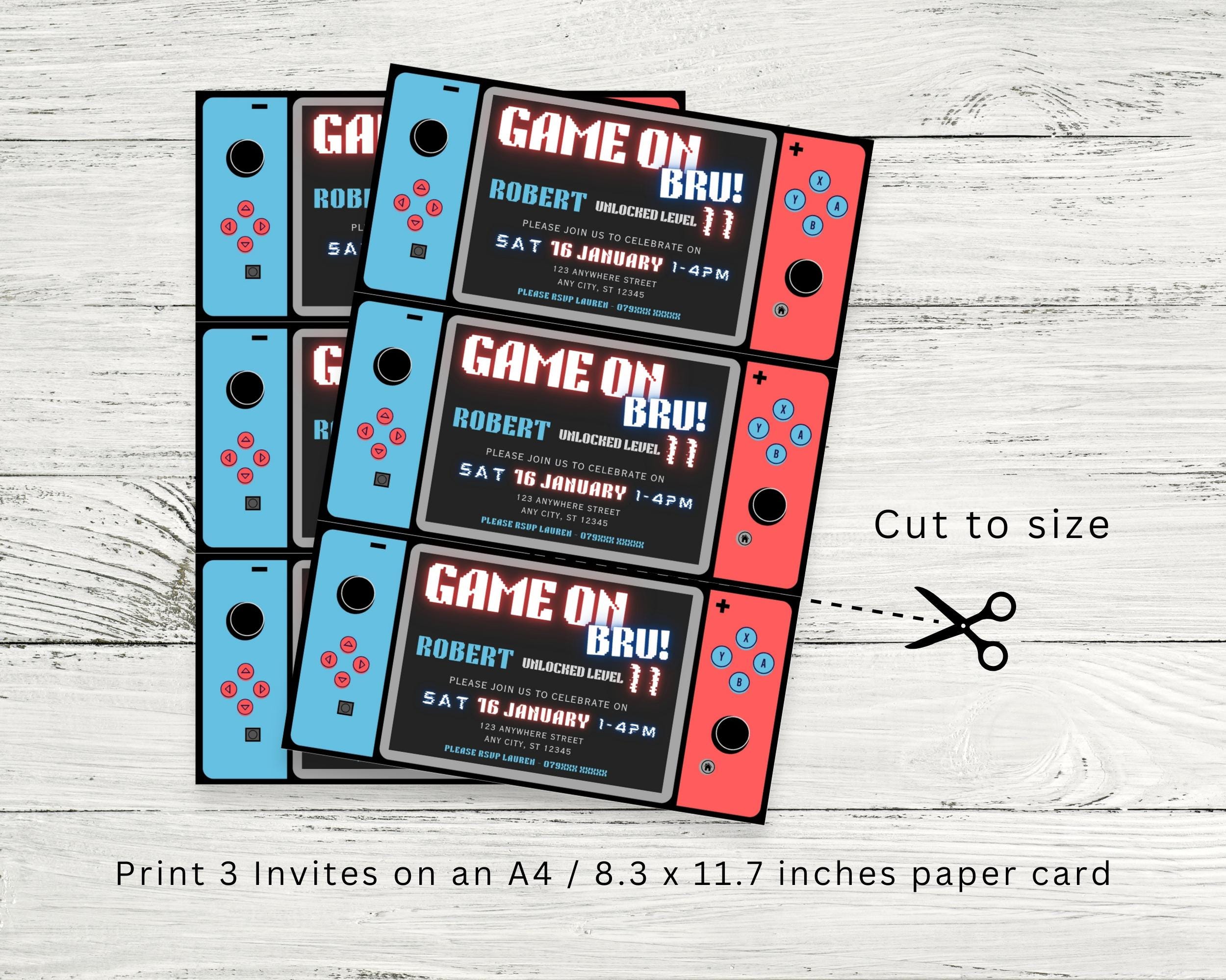 Video Game Birthday Invitation Template, Printable Video Game ...