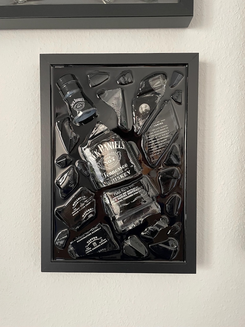 Jack Daniels - Broken Bottle Art - Etsy