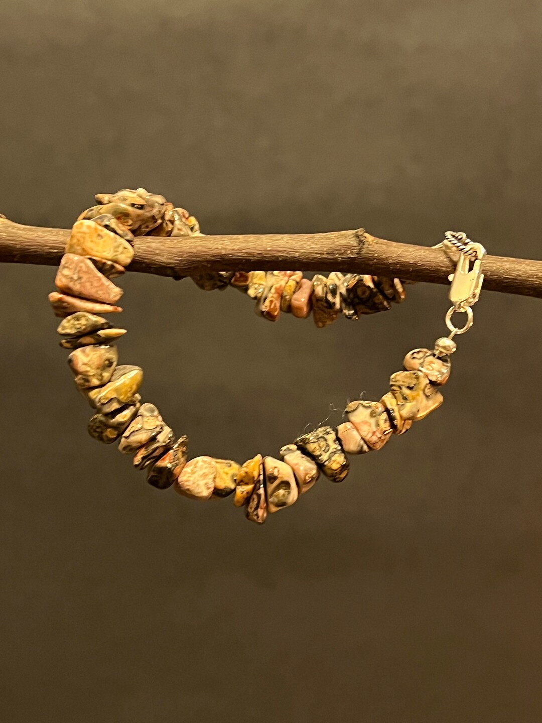 This Unique Leopard Skin Jasper Chips Gemstone Made This Bracelet ...