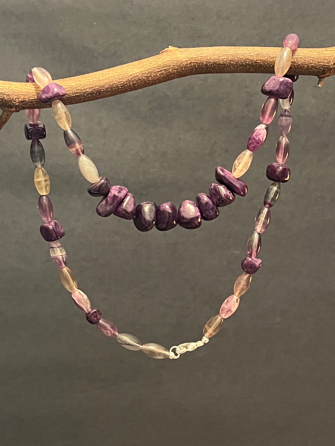 Chunky Ruby Conundrum Fluorite With Silver Alligator Clip - Etsy