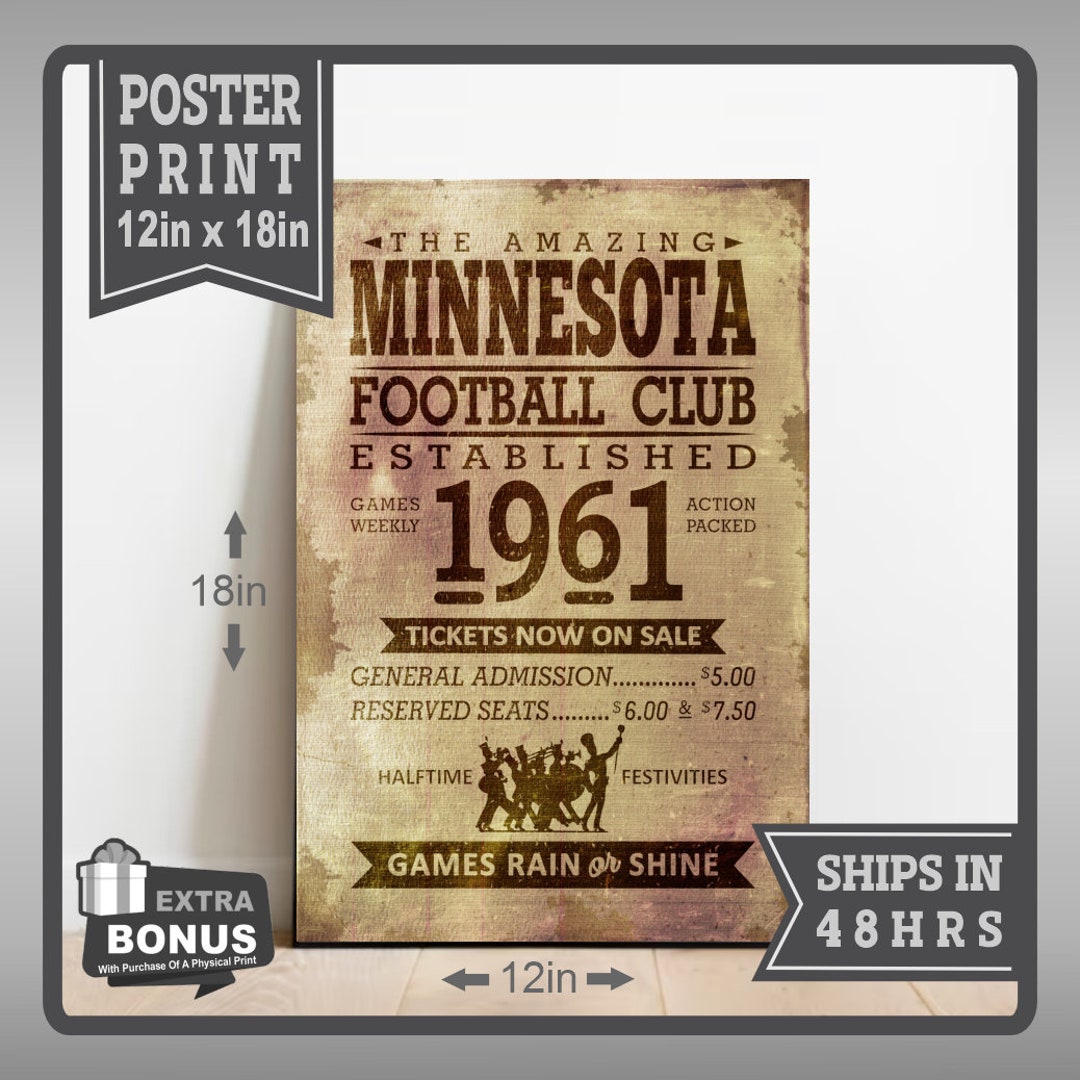 Minnesota Vikings Print Vikings Poster Vikings Wall Decor Minnesota ...