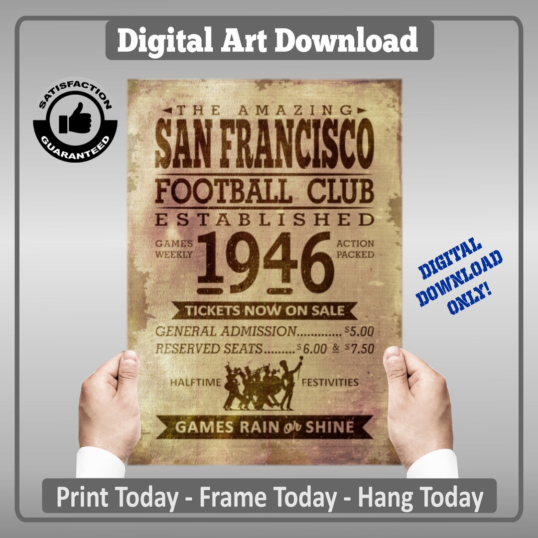 San Francisco 49ers Wall Art Digital Download 49ers Printable Artwork ...
