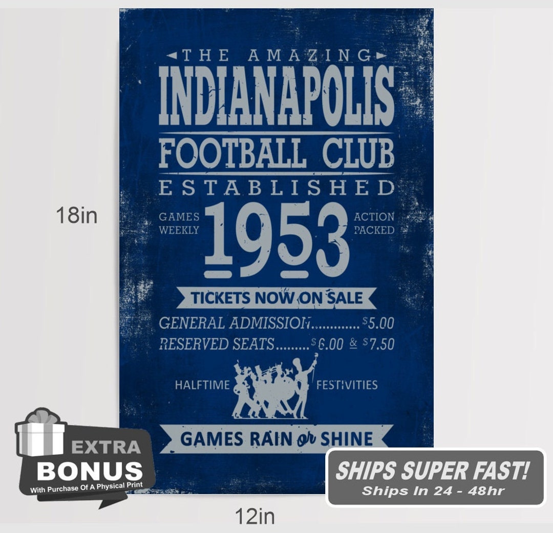 Indianapolis Colts Poster Colts Print Colts Wall Decor Indianapolis ...