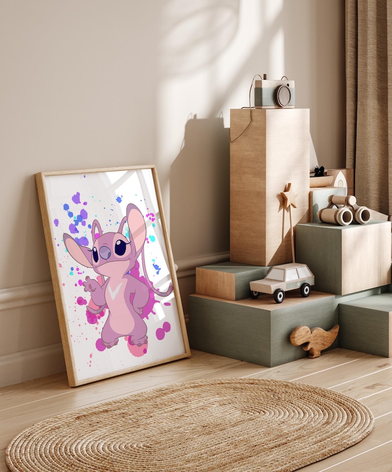 Custom Lilo & Stitch Nursery Wall Art | Personalized Girls Room Decor ...