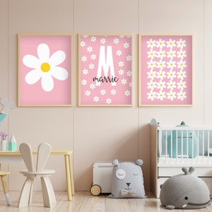 Name Sign Pink Daisy Nursery Decor, Personalized Daisy Nursery, Daisy ...