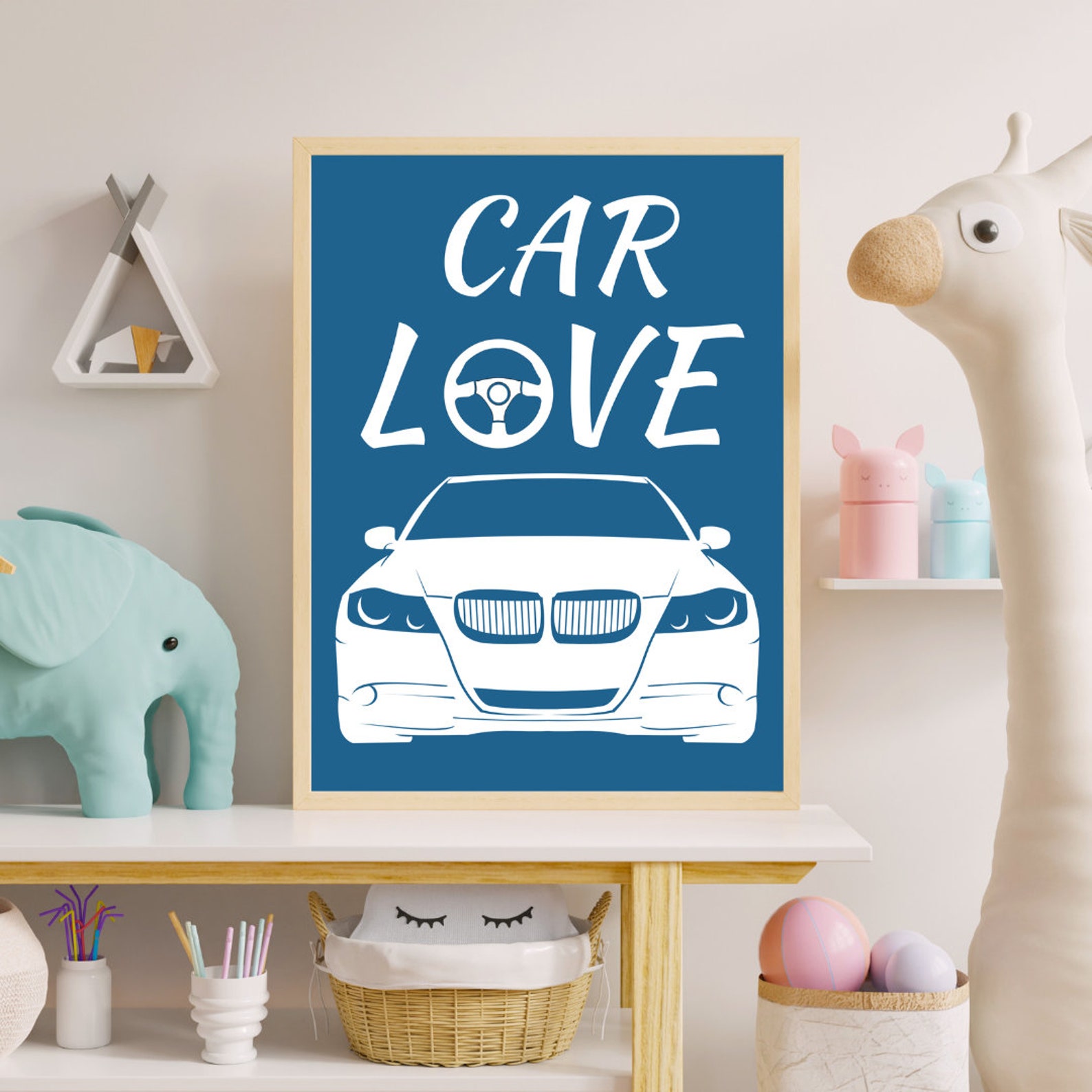 Personalized Blue Car Nursery Decor, Blue Babyboy Nursery Decor, Custom ...