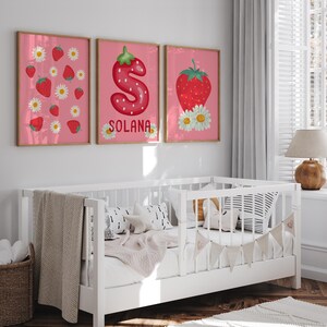 Personalized Strawberry Dreams Trio for Girl's Room | Customizable ...