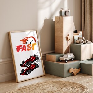 Formula 1 Wall Art for Boys Room, Personalized F1 Racing Car Prints ...