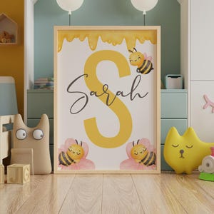 Bee-themed Watercolor Nursery Wall Art Set | 3-piece Wall Decor for ...