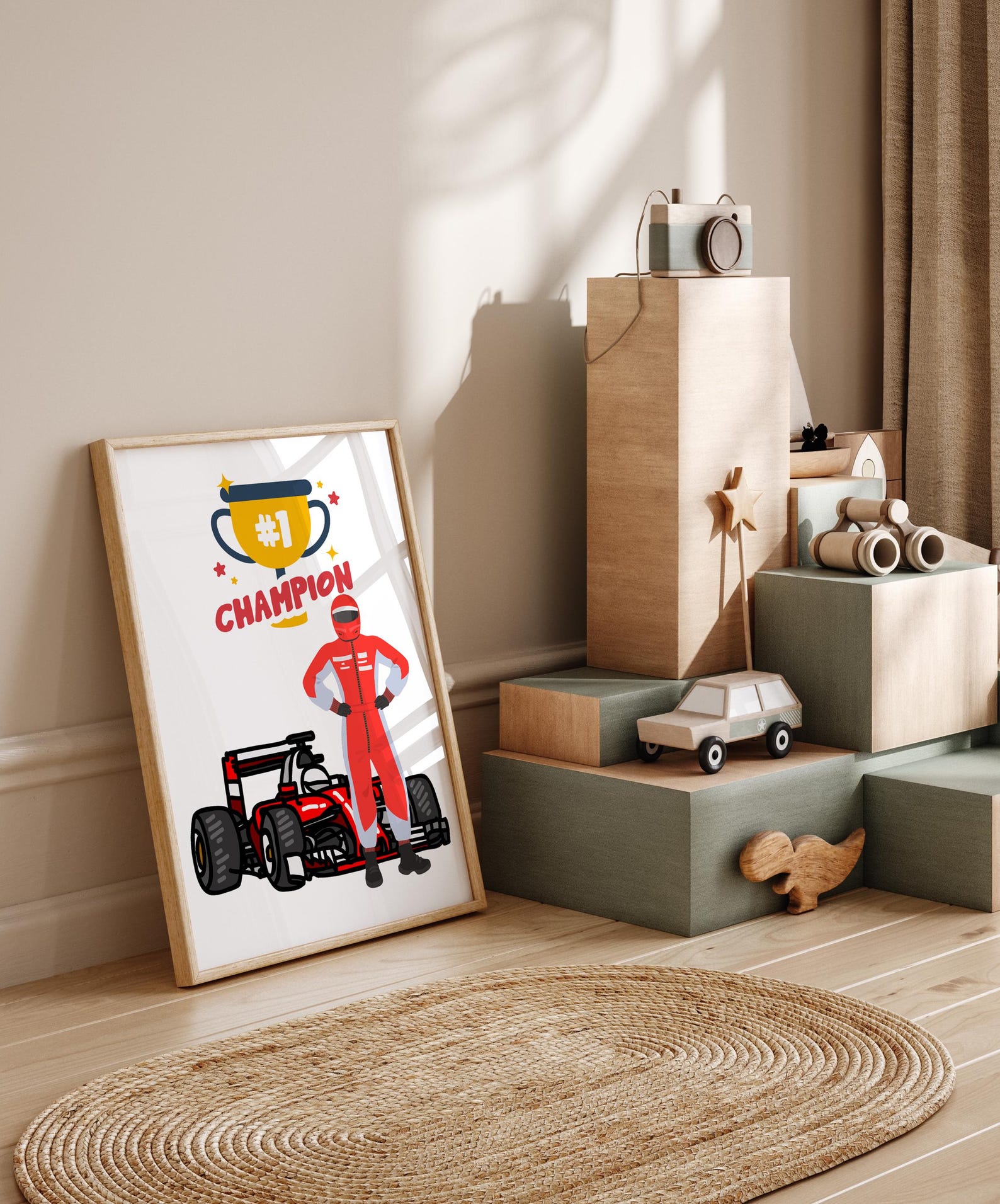 Formula 1 Wall Art for Boys Room, Personalized F1 Racing Car Prints ...