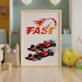 Formula 1 Wall Art for Boys Room, Personalized F1 Racing Car Prints ...