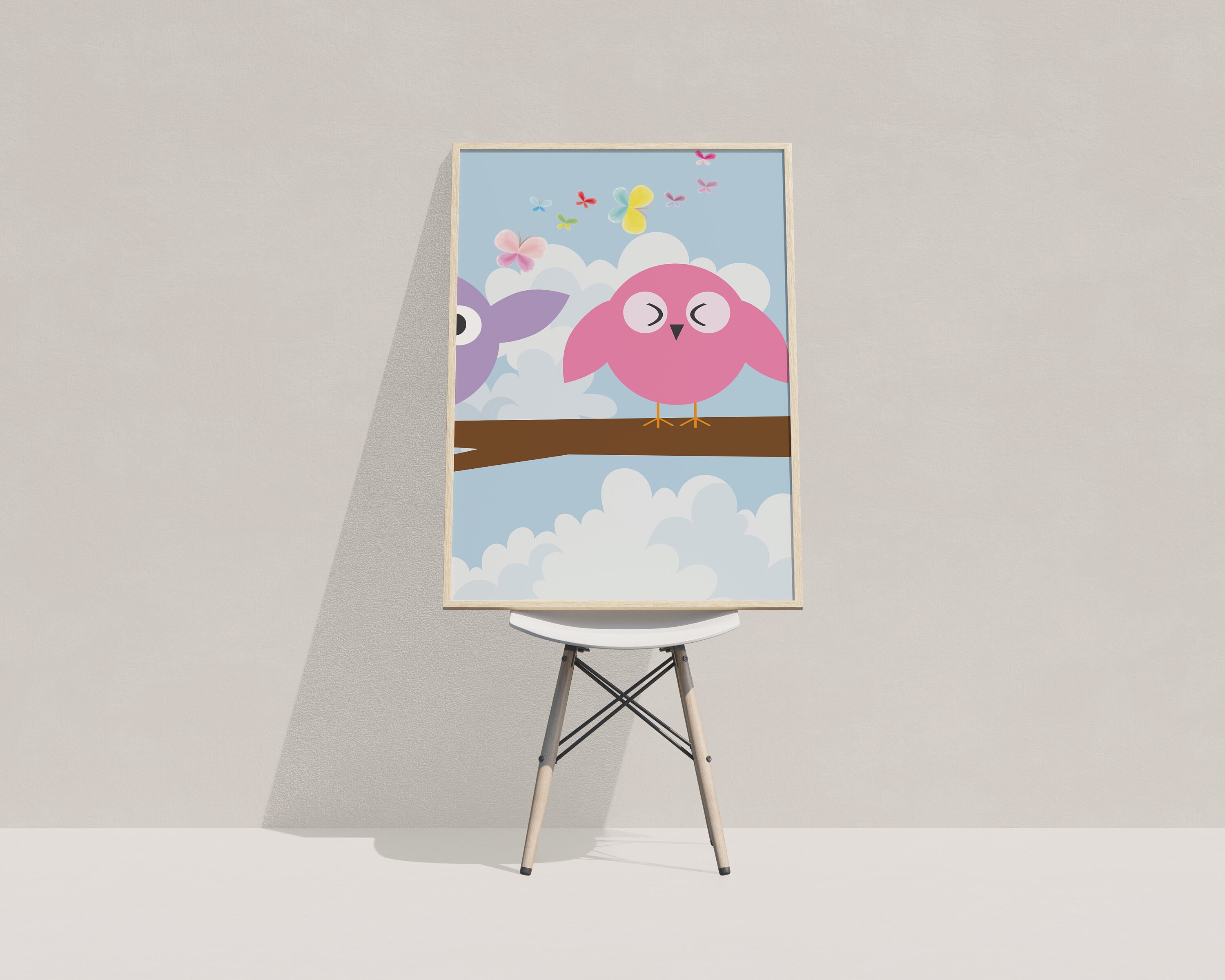 Four Birds Nursery Wall Art, Set O 3 Birds Nursery Wall Art, Birds ...