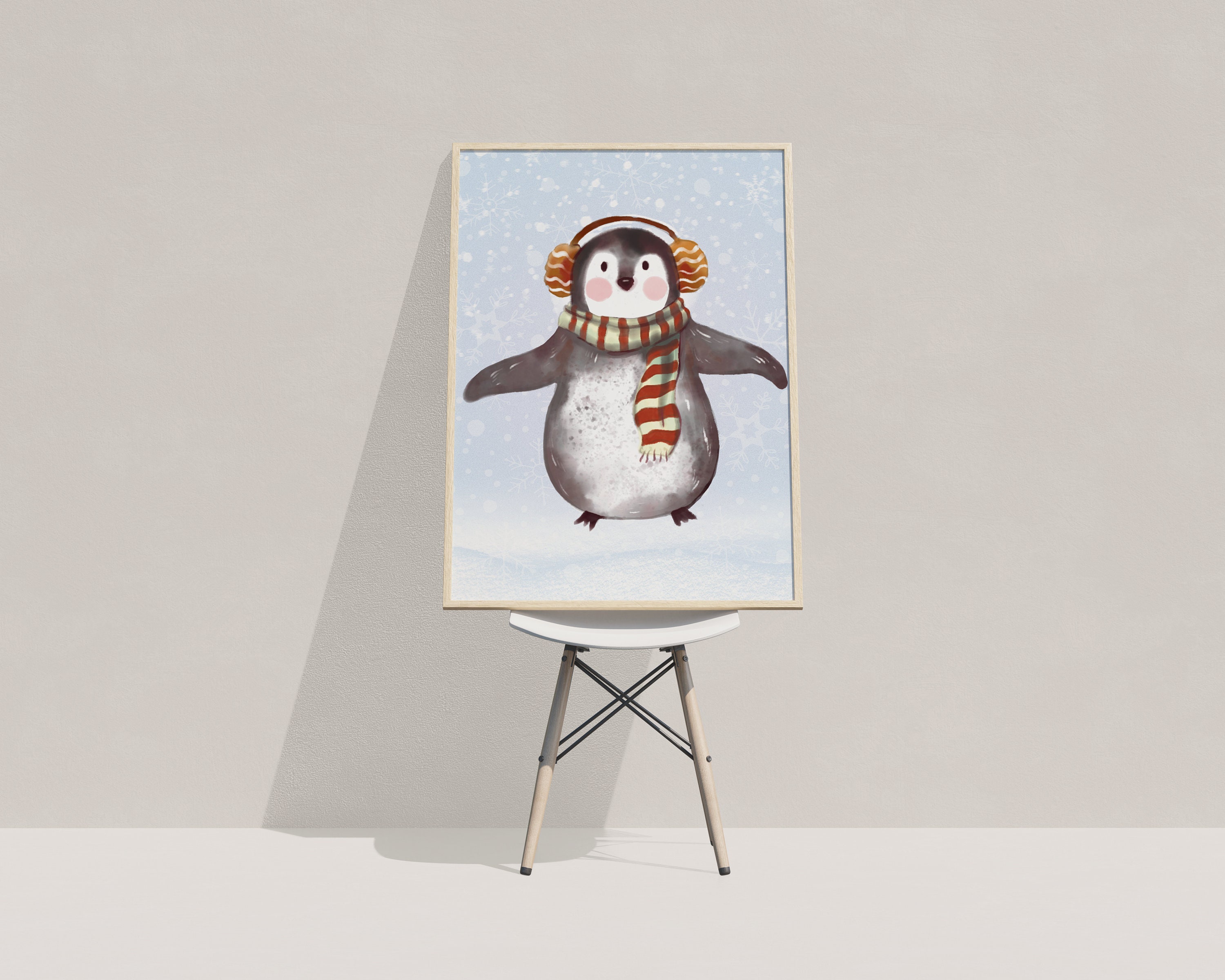 Personalized Watercolor Penguin Wall Art, Penguin Set of 3, Nursery ...