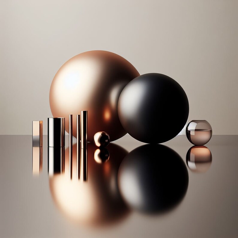 Minimalist Still Life Composition With Reflections on Shiny Surfaces - Etsy