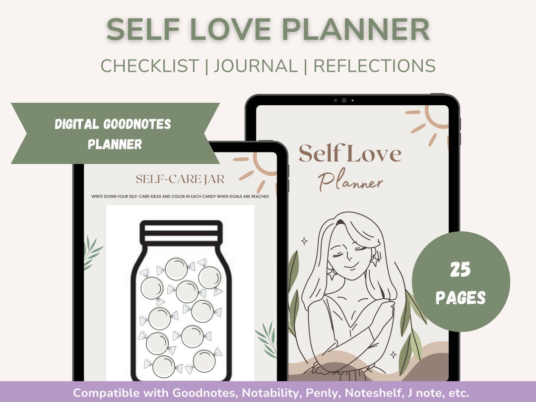 Digital Self Love Planner Self Love Checklist Reflection Journal Mental ...