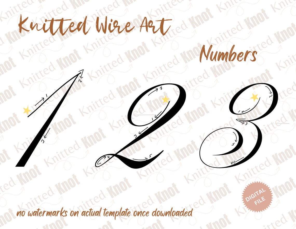 Numbers Wire Art Bending Templates, Numeric Font (digital Download) - Etsy
