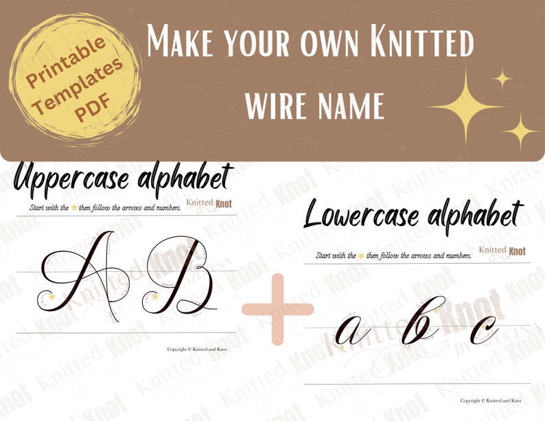 Digital Wire Art Course, Uppercase and Lowercase Alphabet Templates ...