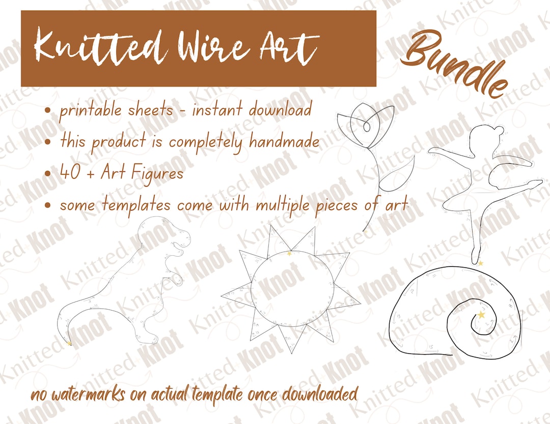Knitted Wire Art Template Bundle, 40+ Figures, Instant Digital PDF ...